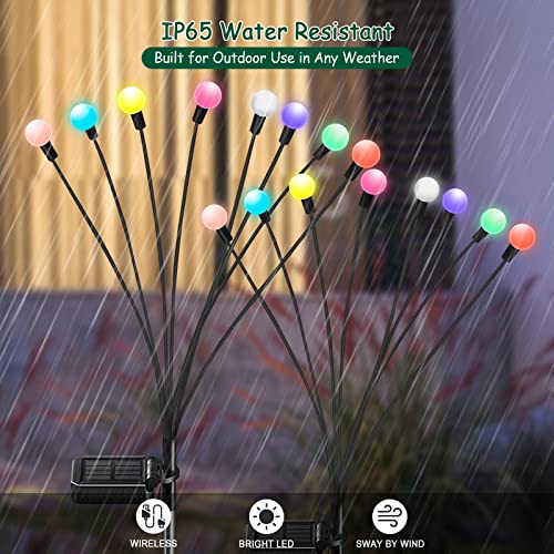 GARPER Solar Garden Lights β High Flexibility Starburst Swaying Lights - Upgraded 2 Modes Solar Lights Outdoor Waterproof, Color Changing Solar Firefly Lights for Yard Pathway Patio Garden Decoration