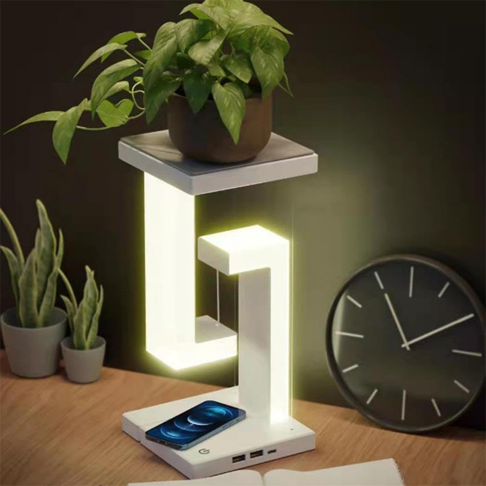 2024 New LED Desk lamp with Wireless Charger, Suspension Style Sensor Cabinet Lamp, Anti-Gravity Small Night Lamp, Wireless USB Charging Bedroom Sleep Light Reading Light Table Lamp1