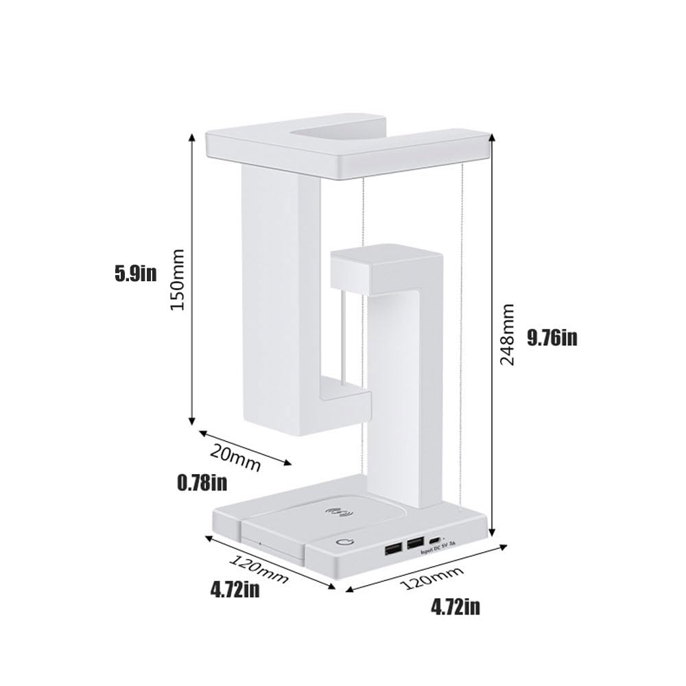 2024 New LED Desk lamp with Wireless Charger, Suspension Style Sensor Cabinet Lamp, Anti-Gravity Small Night Lamp, Wireless USB Charging Bedroom Sleep Light Reading Light Table Lamp1