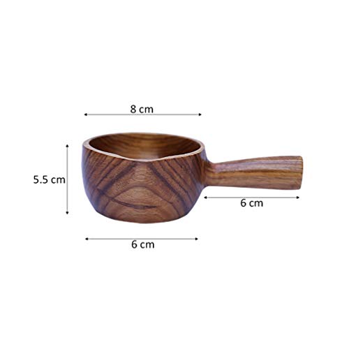 DOITOOL Wooden Water Ladle Japanese Style Wooden Scoop Ladle Water Dipper Bath Scoop for Water Sauna Garden Tea