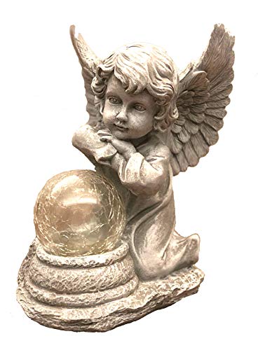 Bo-Toys Solar Powered Angel with Solar Glowing Globe LED Garden Light Decor Color Change