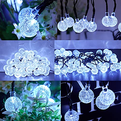 Beauthard Solar String Lights Outdoor,60 Led 35.6 Ft Lights with 8 Lighting Modes,Outdoor String Lights,Waterproof Solar Patio Outside Lights for Garden Yard Home Wedding Party Decoration(Pure White)