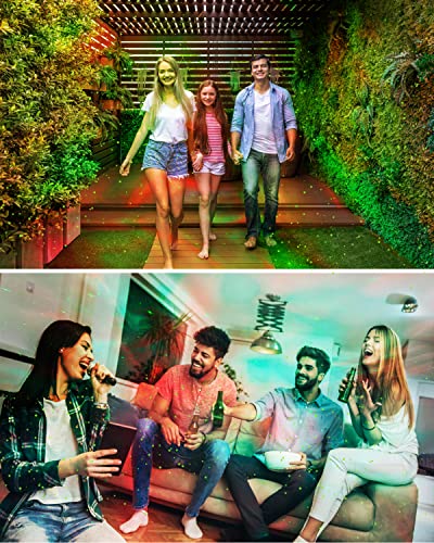 Lunmore Firefly Garden Lights Star Projector Laser Christmas Lights with Colorful LED Background Light