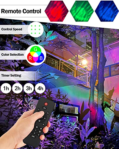 Lunmore Firefly Garden Lights Star Projector Laser Christmas Lights with Colorful LED Background Light