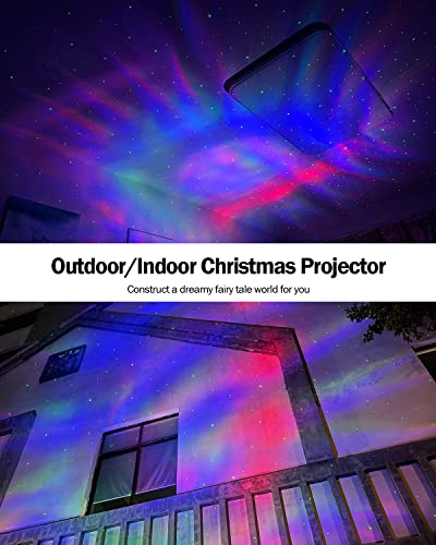 Lunmore Firefly Garden Lights Star Projector Laser Christmas Lights with Colorful LED Background Light