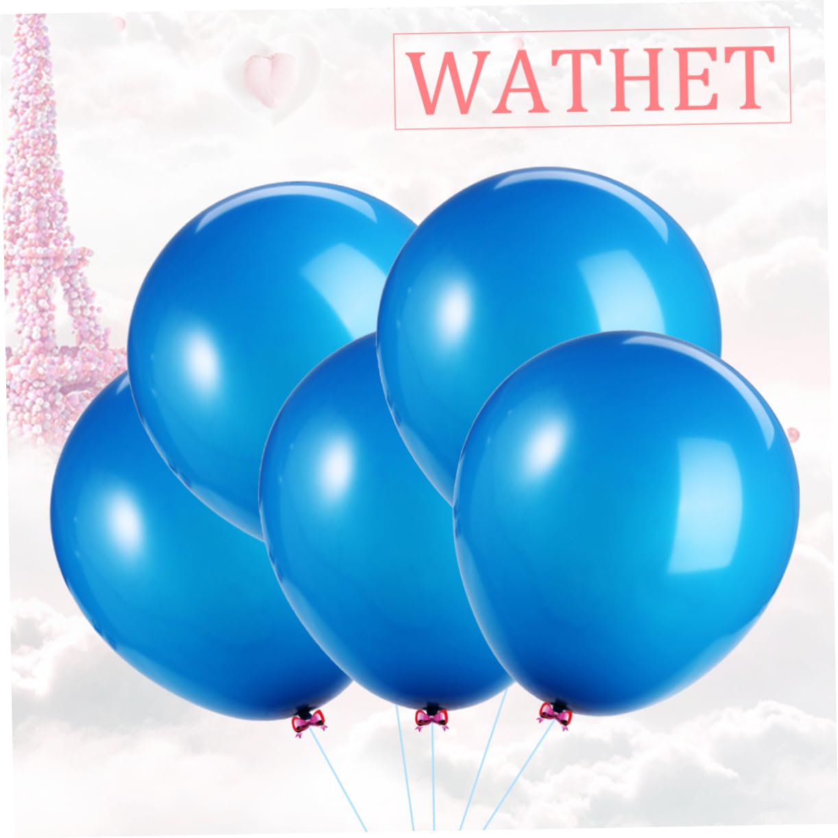 jojofuny 6 Pack Light Blue Latex Balloons Giant 36 Round Birthday Decorative Party Balloons for Wedding Baby Shower