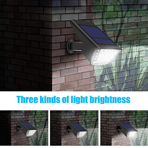 Solar Outdoor Spot Lights, [2 Pack/32 LED] IP67 Waterproof Landscape Spotlights, 3 Modes Wireless Solar Powered Garden Lights for Yard Garden Driveway Porch Patio (Warm White)