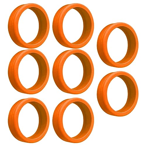 JTLB 8-Pack Luggage Suitcase Wheel Covers, Noise Cancelling and Shock Absorbing Protective Silicone Caster Covers for Trolley Case (Orange)