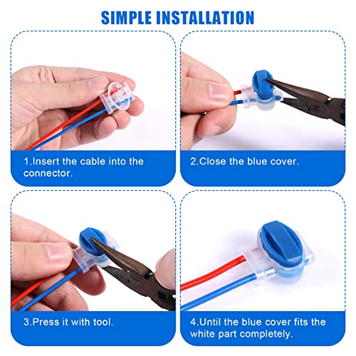 AIEX 20pcs Waterproof Cable Connectors Electrical, Resin Filled Robotic Lawn Mower Wire Cable Connector for Outdoor Garden Irrigation Machines Applications