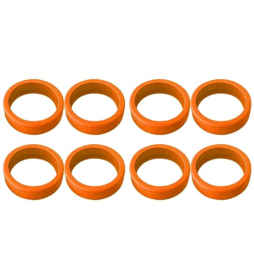 JTLB 8-Pack Luggage Suitcase Wheel Covers, Noise Cancelling and Shock Absorbing Protective Silicone Caster Covers for Trolley Case (Orange)