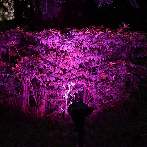 RGB Solar Spotlights Landscape Lights Outdoor 2-in-1 LED Spot Lights IP65 Waterproof Tree Lights Dusk-to-Dawn Solar Powered Security Wall Lamp for Garden Yard Floor Pathway Patio (7 Changing Colors)