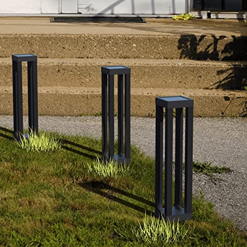 Solar Pathway Lights Outdoor Waterproof 19", 4 Pack Outdoor Floor Lamps Stainless Steel Decorative, Solar Path Lights for Walkway Pathway Yard Garden Patio Driveway