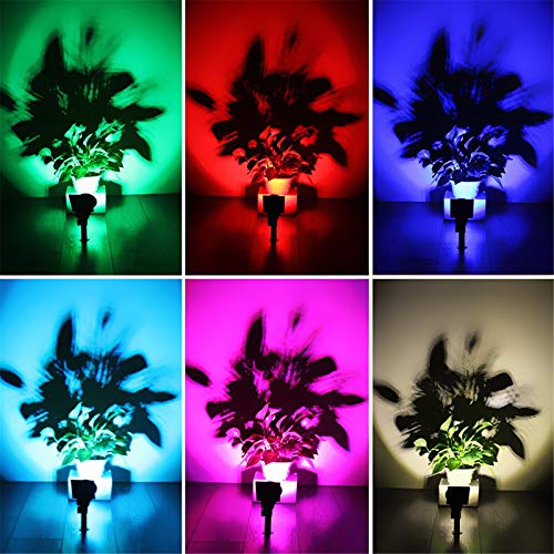 RGB Solar Spotlights Landscape Lights Outdoor 2-in-1 LED Spot Lights IP65 Waterproof Tree Lights Dusk-to-Dawn Solar Powered Security Wall Lamp for Garden Yard Floor Pathway Patio (7 Changing Colors)