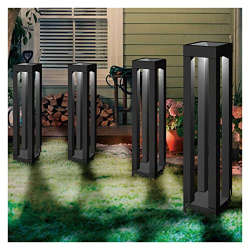 Solar Pathway Lights Outdoor Waterproof 19", 4 Pack Outdoor Floor Lamps Stainless Steel Decorative, Solar Path Lights for Walkway Pathway Yard Garden Patio Driveway