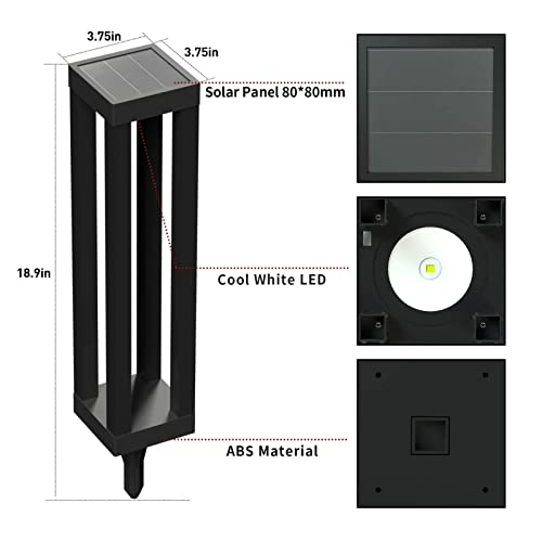 Solar Pathway Lights Outdoor Waterproof 19", 4 Pack Outdoor Floor Lamps Stainless Steel Decorative, Solar Path Lights for Walkway Pathway Yard Garden Patio Driveway
