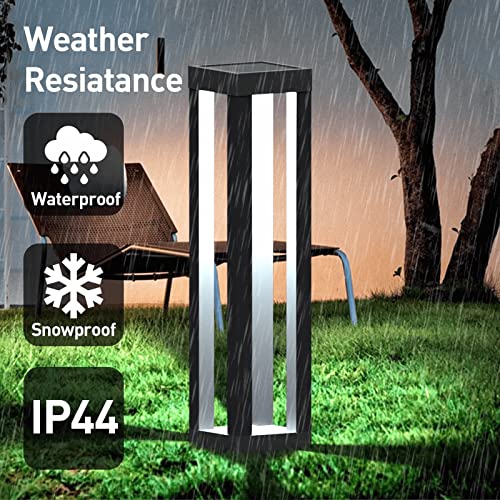 Solar Pathway Lights Outdoor Waterproof 19", 4 Pack Outdoor Floor Lamps Stainless Steel Decorative, Solar Path Lights for Walkway Pathway Yard Garden Patio Driveway