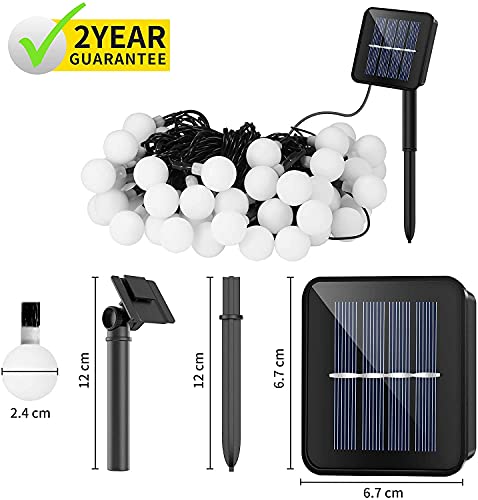 Kiosbibi Outdoor String Lights, 35.6ft 60LED Solar String Lights Outdoor Waterproof IP65, 8 Lighting Modes LED String Lights for Garden Yard Porch Wedding Party Patio Decor Christmas Gifts