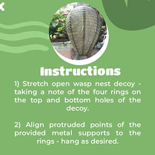Bee B Gone Hanging Wasp Nest Decoy - 3 Packs - Easy Fake Hive Deterrent for Outdoors