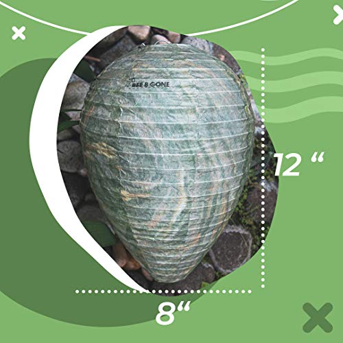 Bee B Gone Hanging Wasp Nest Decoy - 3 Packs - Easy Fake Hive Deterrent for Outdoors