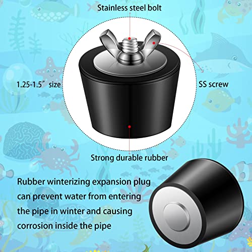 Tondiamo 3 Size Rubber Pool Plugs Pool Return Line Plugs Pool Plugs Skimmer Plugs Pool Plugs for Inground Pool Above Ground Pool (1 Inch, 1.5 Inch, 2 Inch)