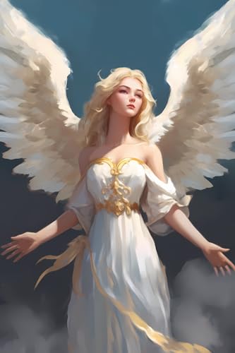 Eleploi DIY Diamond Painting Beautiful Female Angel Diamond Painting Kits for Adults, Fall Decorations for Home& Room Decor, Office Decor, 5D Full Round Diamond Arts Kits 24 X 31 Inches.