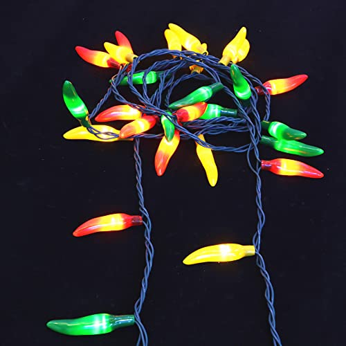 LUCKY SHINE 18 FT Chili Pepper Lights, Red Green and Yellow LED Home Decorations Lights String, for Kitchen, Patio, Window, Living Room, Garden.