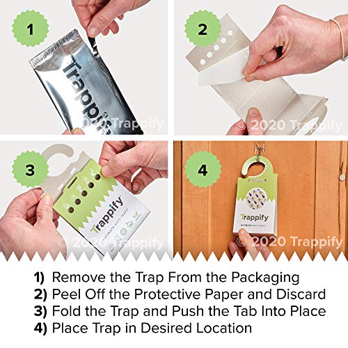 Trappify Sticky Gnat and Fly Traps for Home Pest Control - Fly, Gnats, Moths and Other Flying Insects Traps with Extra Sticky Adhesive - Disposable Fly, Gnat and Moths Catcher - 18 Traps