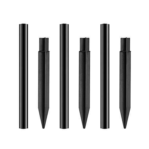 6 Pcs Replacement Plastic Ground Spike Stakes and Extension Poles for Solar Torch Lights, 8.26" Ground Stakes and 12" Pole Extension for Solar Flame Lights Pathway Lights Garden Lights