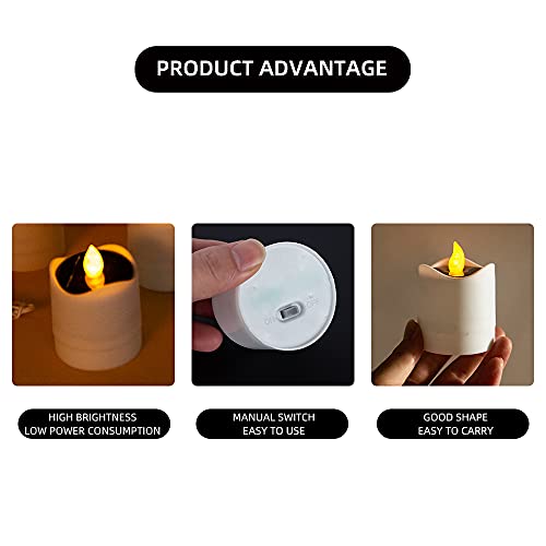 ZHAOFUBAO Solar Candle Lights,Flameless Candle Lights,Solar Rechargeable Tea Wax lamp,6 flameless Candle Light, Suitable for Wedding, Valentine's Day, Halloween, Christmas, Garden Decoration, etc.