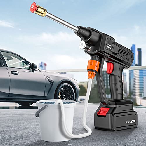 21V Cordless Pressure Washer with Accessories Portable Electric Mini Power Washer for Cars Gardens Terraces Windows Cleaning Works