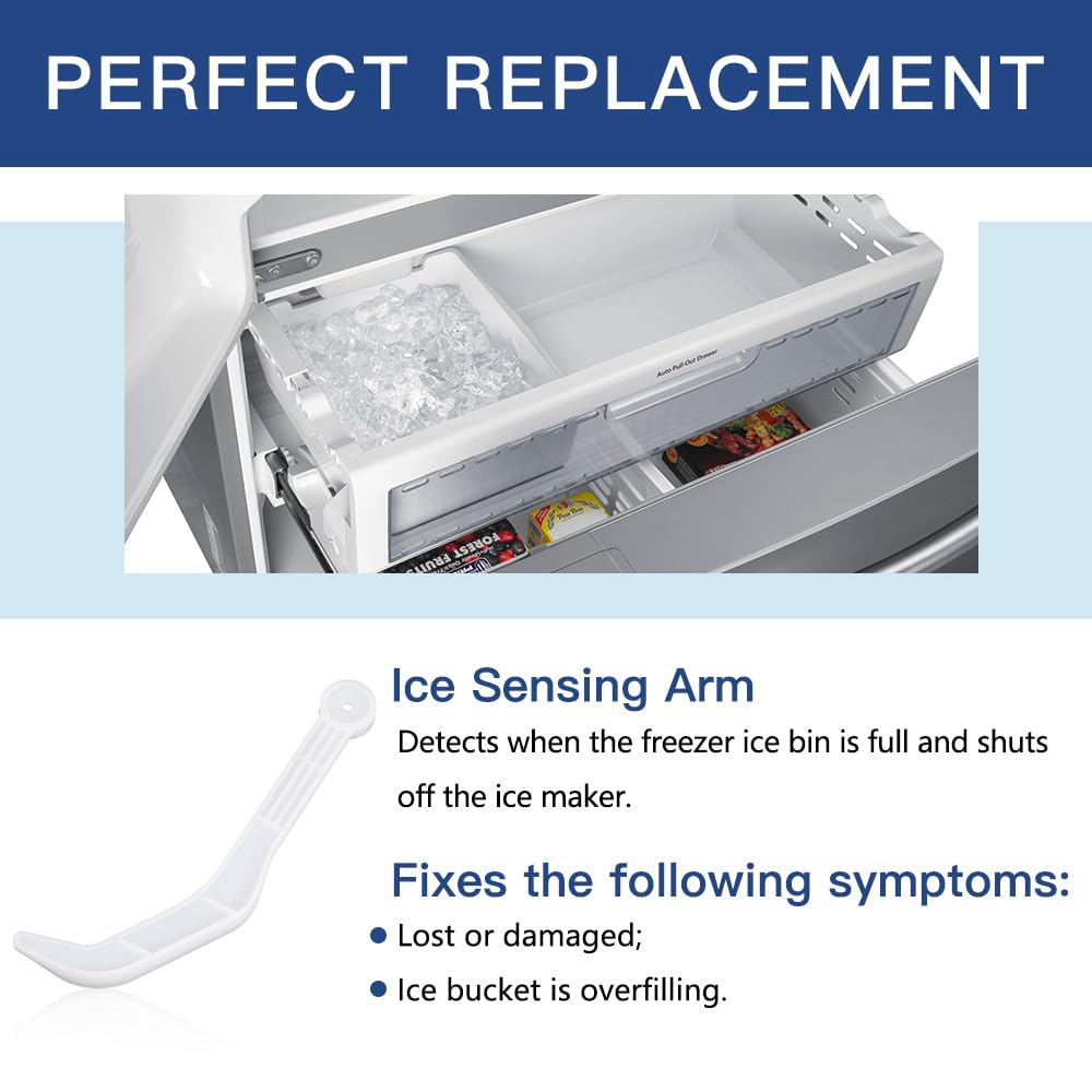 DA61-05435A Refrigerator Ice Maker Ice Full Guide, Shut Off Level Arm Replacement Part fit for Samsung Refrigerators