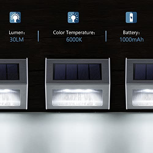 Outdoor Solar Lights for Deck 16 Pack JACKYLED Solar Deck Lights Stainless Steel Solar Lights Outdoor Waterproof Dust to Dawn Solar Outdoor Lights for Fences Steps Path Patio Walkway Garden Cool White