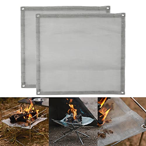 Colaxi Portable Fire, Camping Stainless Steel Outdoor Fireplace, Collapsing Steel Mesh Fireplace Foldable Outdoor Fire Patio Camping, Backyard Garden, 42x42x0.2cm