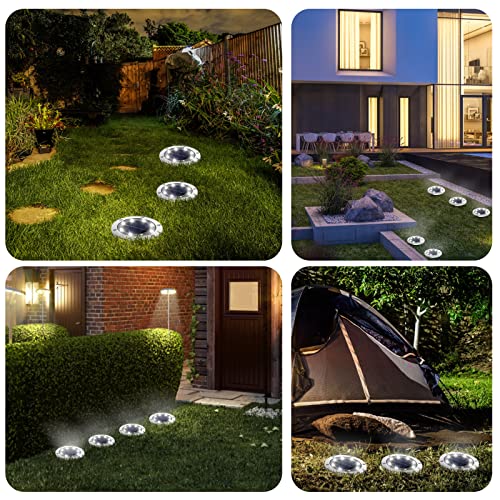 SOLARTRIP Solar Ground Lights, 2023 Newest Upgraded Outdoor Garden Waterproof Bright in-Ground Lights, Landscape Lights for Pathway,Yard,Deck,Lawn,Patio,Walkway (4 Pack - White Light)