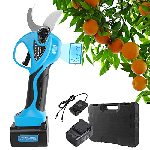 Cordless Electric Pruning Shears 32mm,16.8V Rechargeable Pruner Garden Shears Lightweight Branch Cutter with Backup Battery Powered and Portable Case (Size : Without Extension bar)