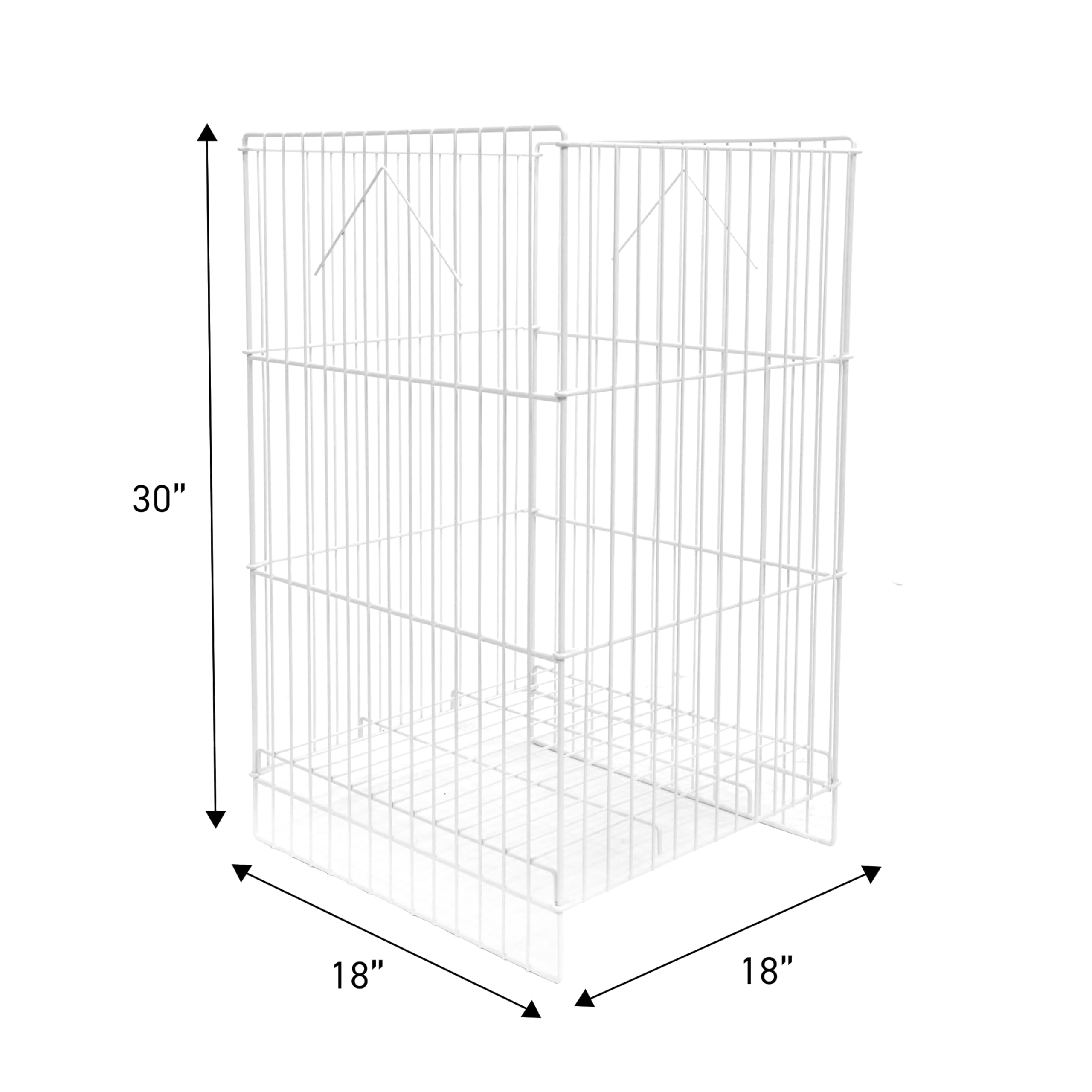 White Wire Dump Bin - 18" X 18" X 30"