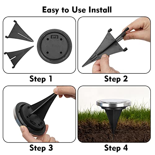 SOLARTRIP Solar Ground Lights, 2023 Newest Upgraded Outdoor Garden Waterproof Bright in-Ground Lights, Landscape Lights for Pathway,Yard,Deck,Lawn,Patio,Walkway (4 Pack - White Light)