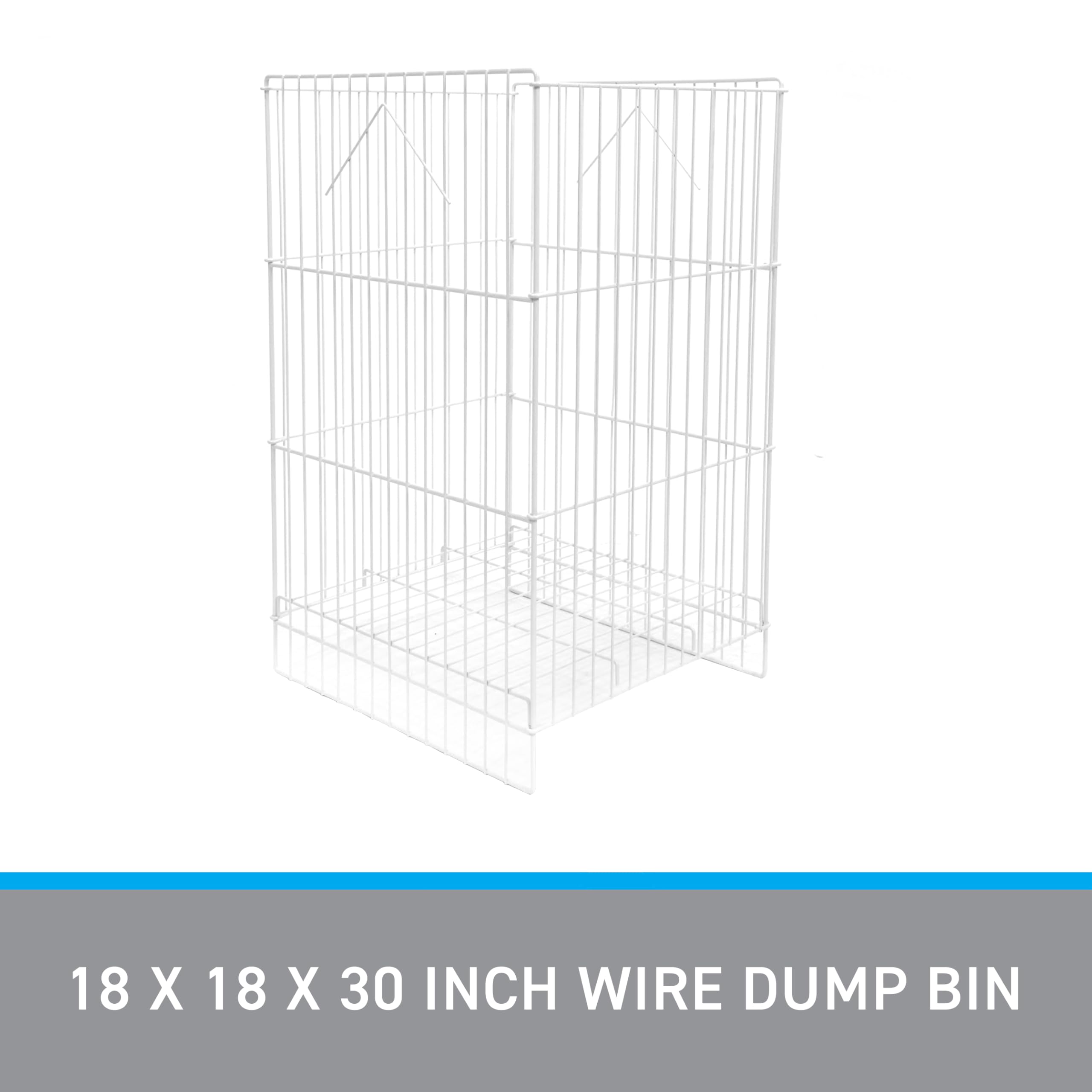 White Wire Dump Bin - 18" X 18" X 30"