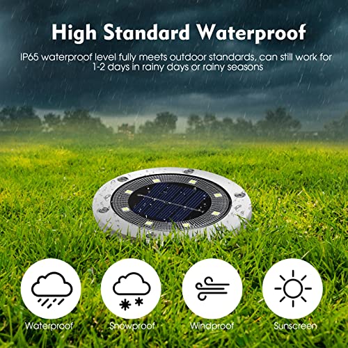 SOLARTRIP Solar Ground Lights, 2023 Newest Upgraded Outdoor Garden Waterproof Bright in-Ground Lights, Landscape Lights for Pathway,Yard,Deck,Lawn,Patio,Walkway (4 Pack - White Light)