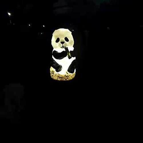 Pannow Outdoor Solar Panda Lights, Solar Powered LED Lovely Panda Light, Waterproof Resin Garden Decorative Lighting Lamp for Garden Landscape Camping Patio Lawn Yard Pathway Porch Backyard Decor