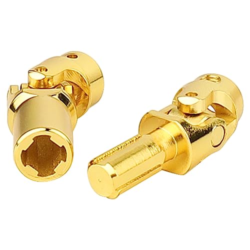 RZXYLRC Stainless Steel Drive Shaft Gold Front Rear Center Shaft for TRX4M 1/18 RC Crawler Defender Upgrade, 2PCS
