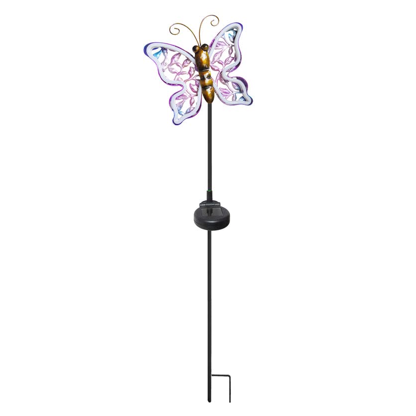 Crosslight Neon Butterfly LED Waterproof Outdoor Garden Stake Light - Decorative Electronic Light Garden Decor for Yard, Lawn, Patio, Deck, Pathway, Pond, Backyard