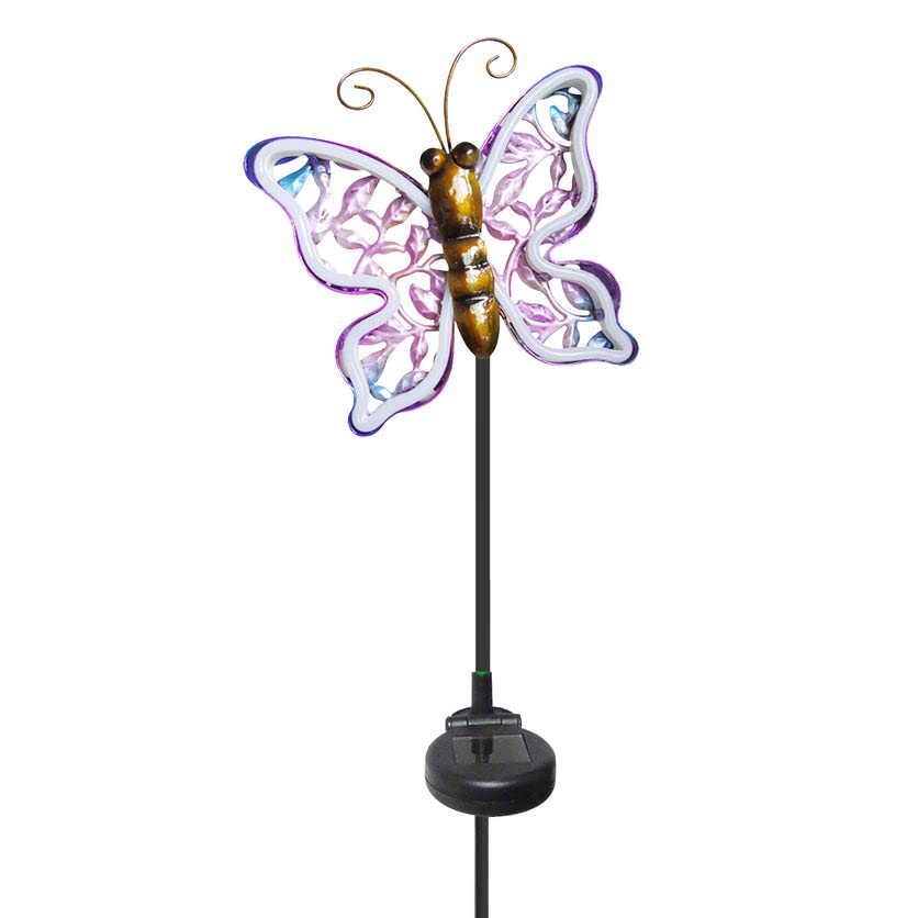 Crosslight Neon Butterfly LED Waterproof Outdoor Garden Stake Light - Decorative Electronic Light Garden Decor for Yard, Lawn, Patio, Deck, Pathway, Pond, Backyard