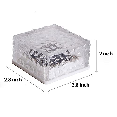 TDA Trading Solar Outdoor Ice Cube Lights for Garden Decoration, 2.8 βx 2.8β Frosted Acrylic Brick Waterproof Solar Landscape Lights for Tabletop Yard Patio Pathway Decor (Warm White) (8 Pieces)