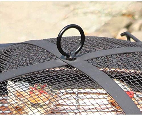 Garden Fire Pit Portable Grill Barbecue Rack Firepit Home Fire Pit - Large Bonfire Wood Burning Patio & Backyard Firepit for with Round Spark Screen with Cover BBQ Cooking for Camping Backyard