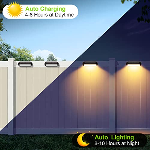 WdtPro Solar Deck Lights, 6 Pack Solar Fence Lights Outdoor Waterproof Warm White/Color Changing Solar Step Lights for Garden, Stairs, Wall, Deck, Fence, Pool, Front Door