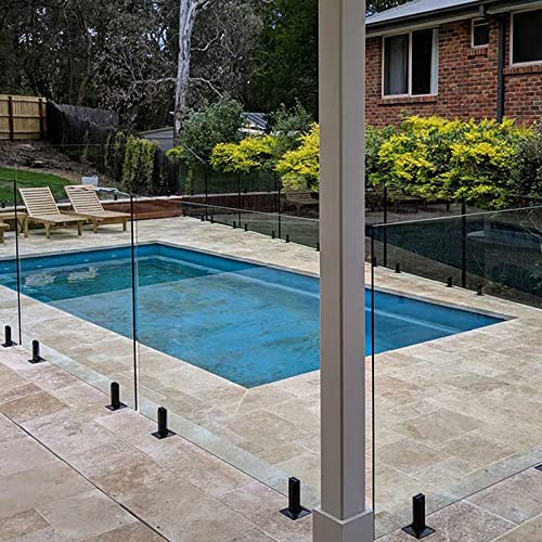 HEIHAK 2 Pack Glass Fence Clamp, Stainless Steel Glass Spigots Pool Railing Clamp for Stairs Balcony Garden Deck Handrail, Suitable for 8-12 mm Glass