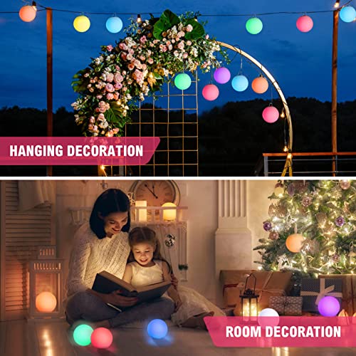 Uonlytech 4pcs LED Floating Pool Lights, Color Changing Floating Ball Light Waterproof Garden Light Rechargeable Hanging Night Lamp for Garden Pond Party