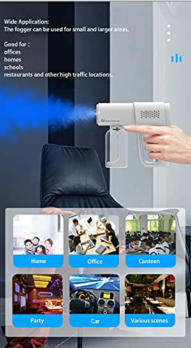 Handheld Steam Fogger Sprayer Gun Spray Machine Nano Electric Sanitizing Atomizer, Light Portable Cordless Intelligent Rechargeable Sterilizek For Home,Office,School,Garden, Indoor And Outdoor (White)