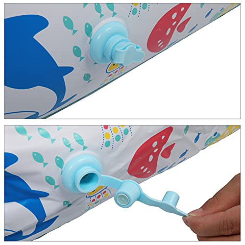 Goxowo Small Inflatable Plastic Pool Backyard Blow Up Pools for Family Mini Lounge Swimming Pool Above Ground for Garden Outdoor Party Beach (71" X 53" X 24")
